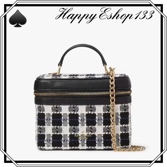 kate spade | Bags | Kate Spade Carey Check Tweed Top Handle Trunk Box ...